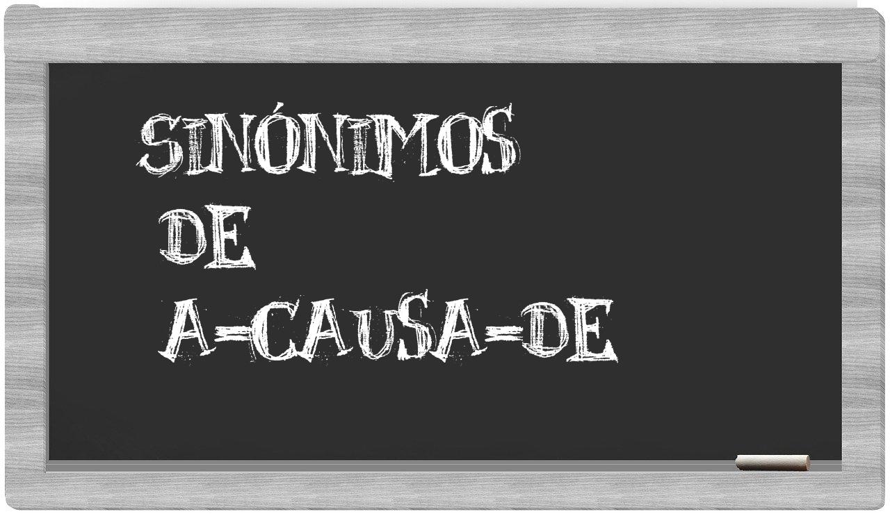 Los sinónimos de a causa de: Todos los sinónimos de a causa de, su ...