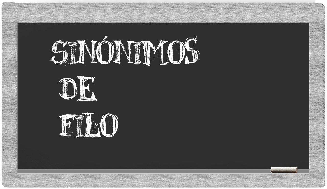 Los sinónimos de filo: Todos los sinónimos de filo, su sentido y ejemplos.