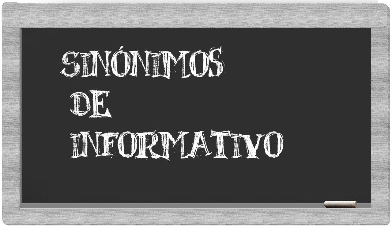 Los sinónimos de informativo: Todos los sinónimos de informativo, su ...